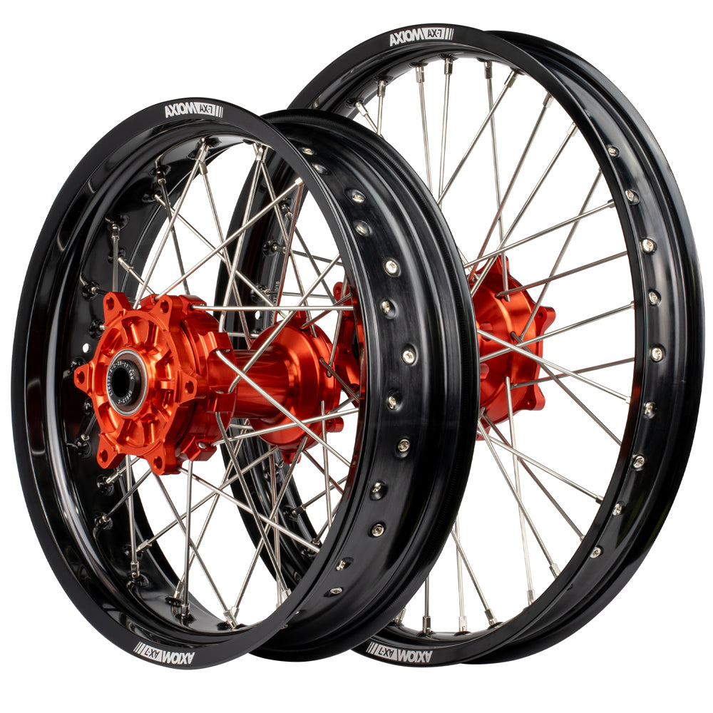 Axiom KTM 1090-1190-1290 2014-24 "Cush Drive" Black Rim / Orange Hub 2 ...