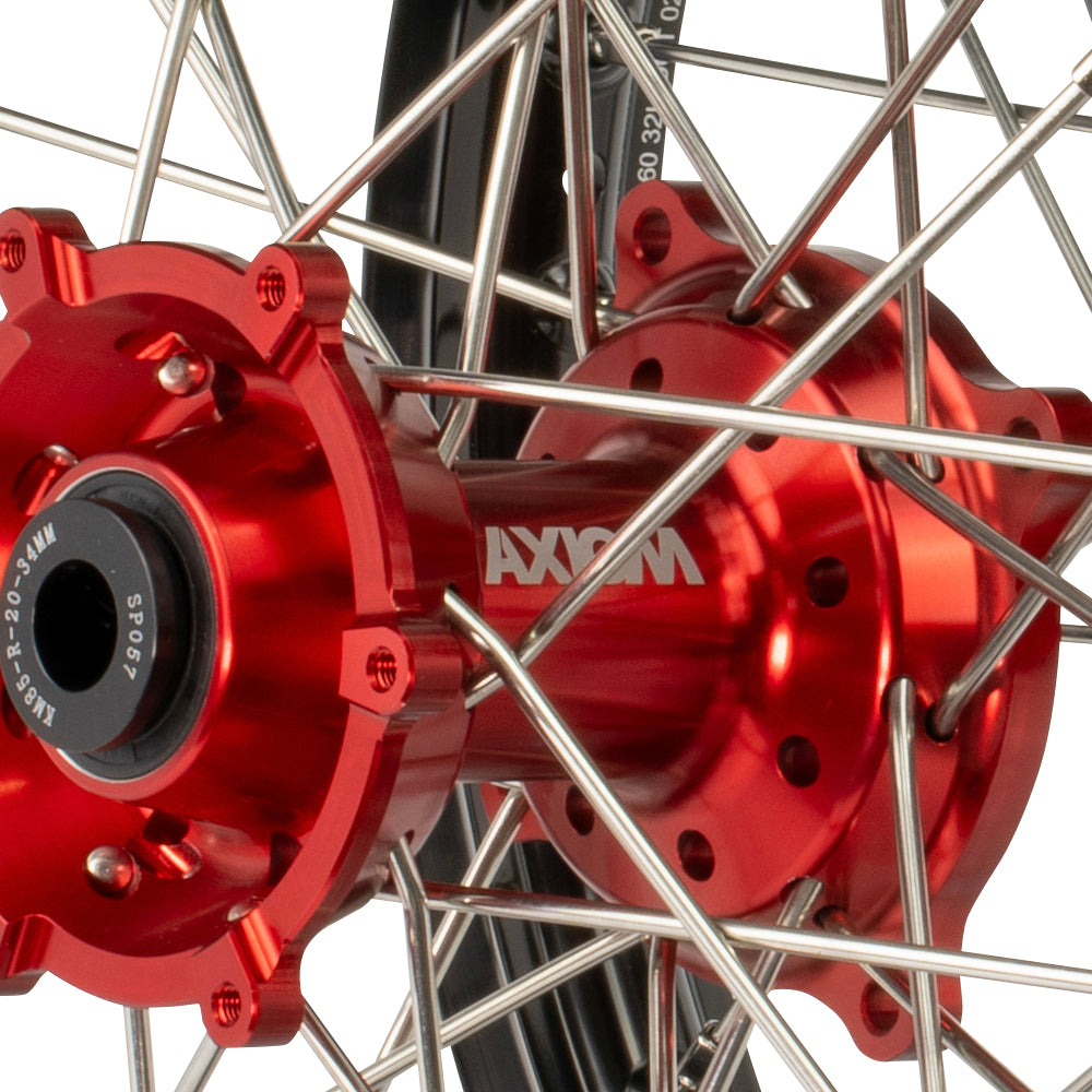 Axiom Honda CR85 1996-2007 BW Black Rim / Red Hub 19x1.6/16x1.85 Compl ...