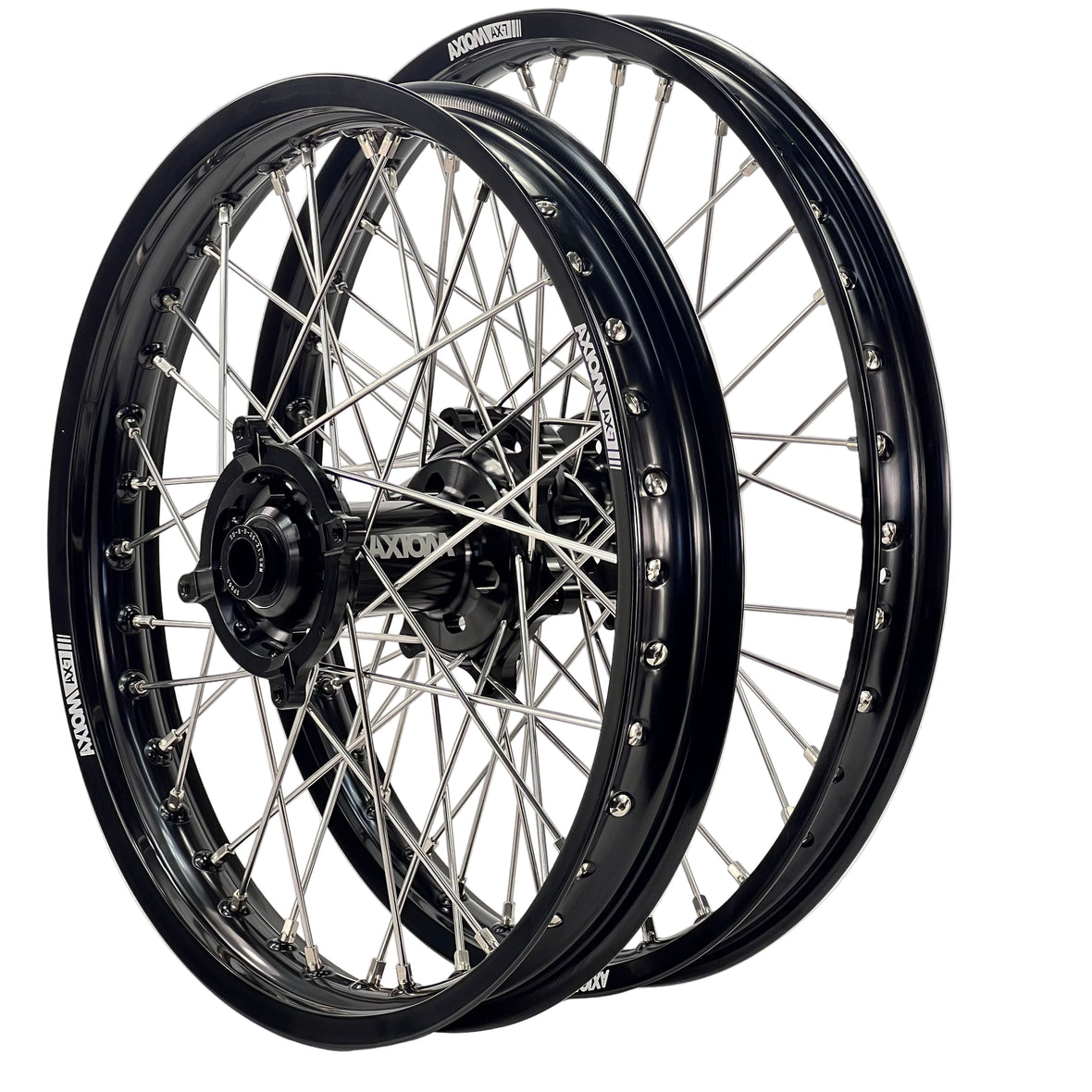 Axiom Suzuki DRZ400E 2000-26 Black Rim / Black Hub 21x1.6/18x2.15 Endu ...