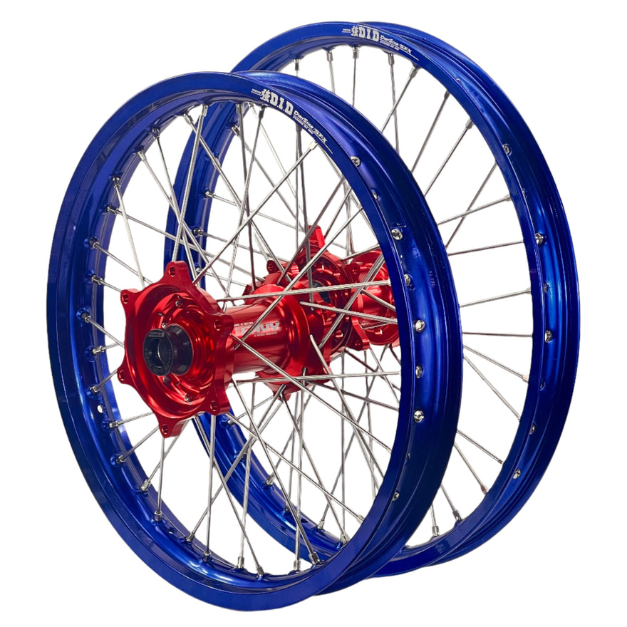 Envy/DID 21/18x2.15 Honda CRF250-450RX 2019-25 Blue/Red Wheel Set | Axiom Moto-X