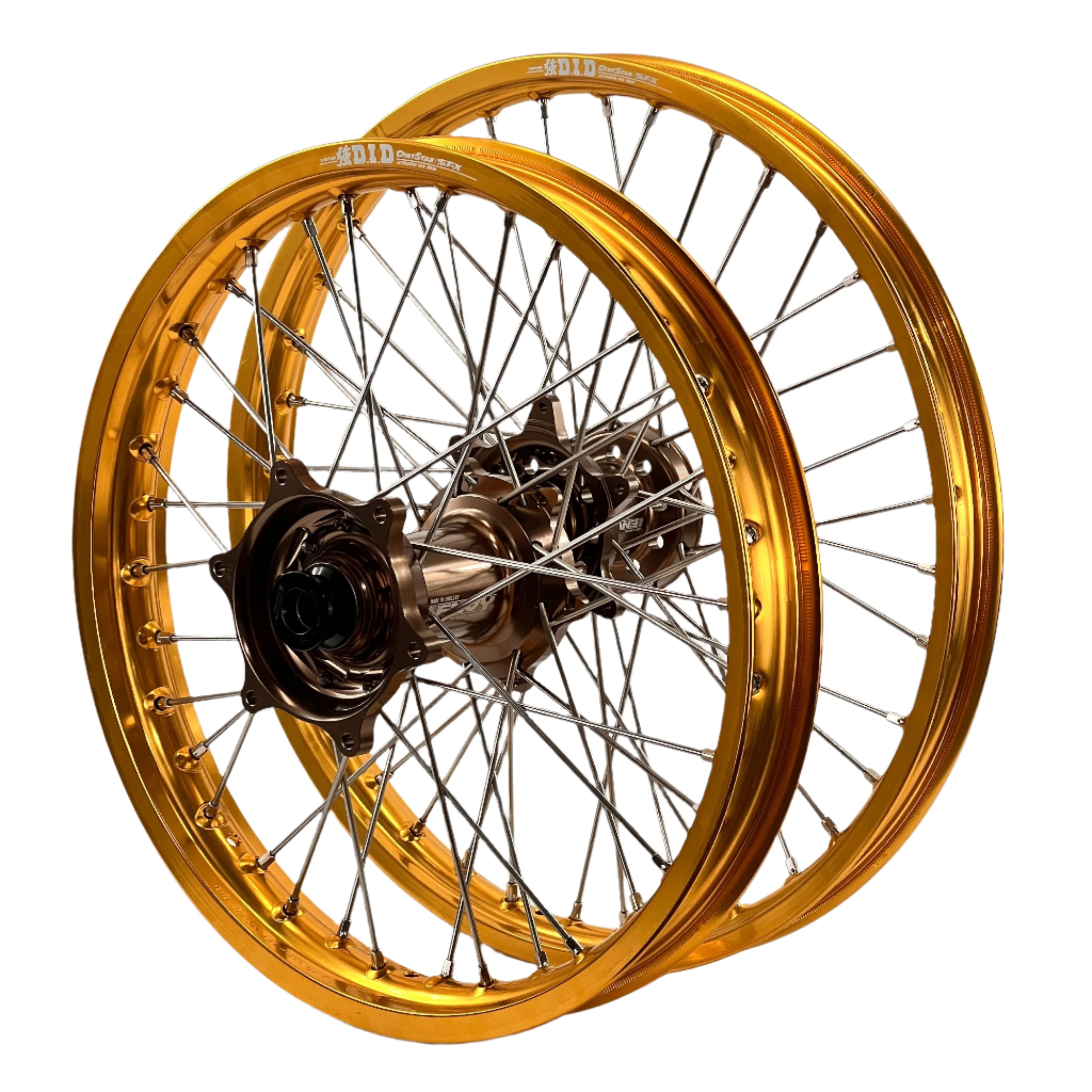 Envy/DID 21/19x2.15 Honda CR125-250-500 1989-1994 Gold/Mag Wheel Set ...