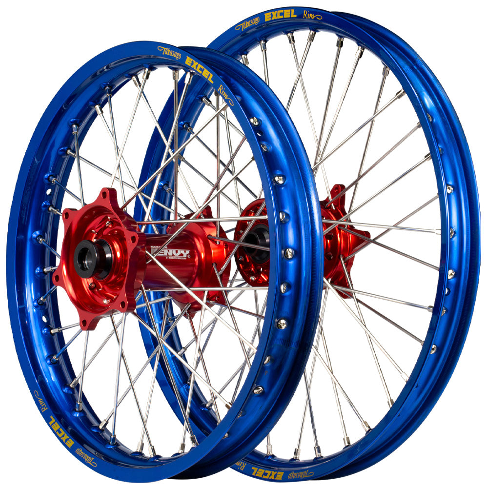 ENVY/Excel 21/18 Beta RR 125-530 2013-24 Blue/Red Wheel Set | Axiom Moto-X