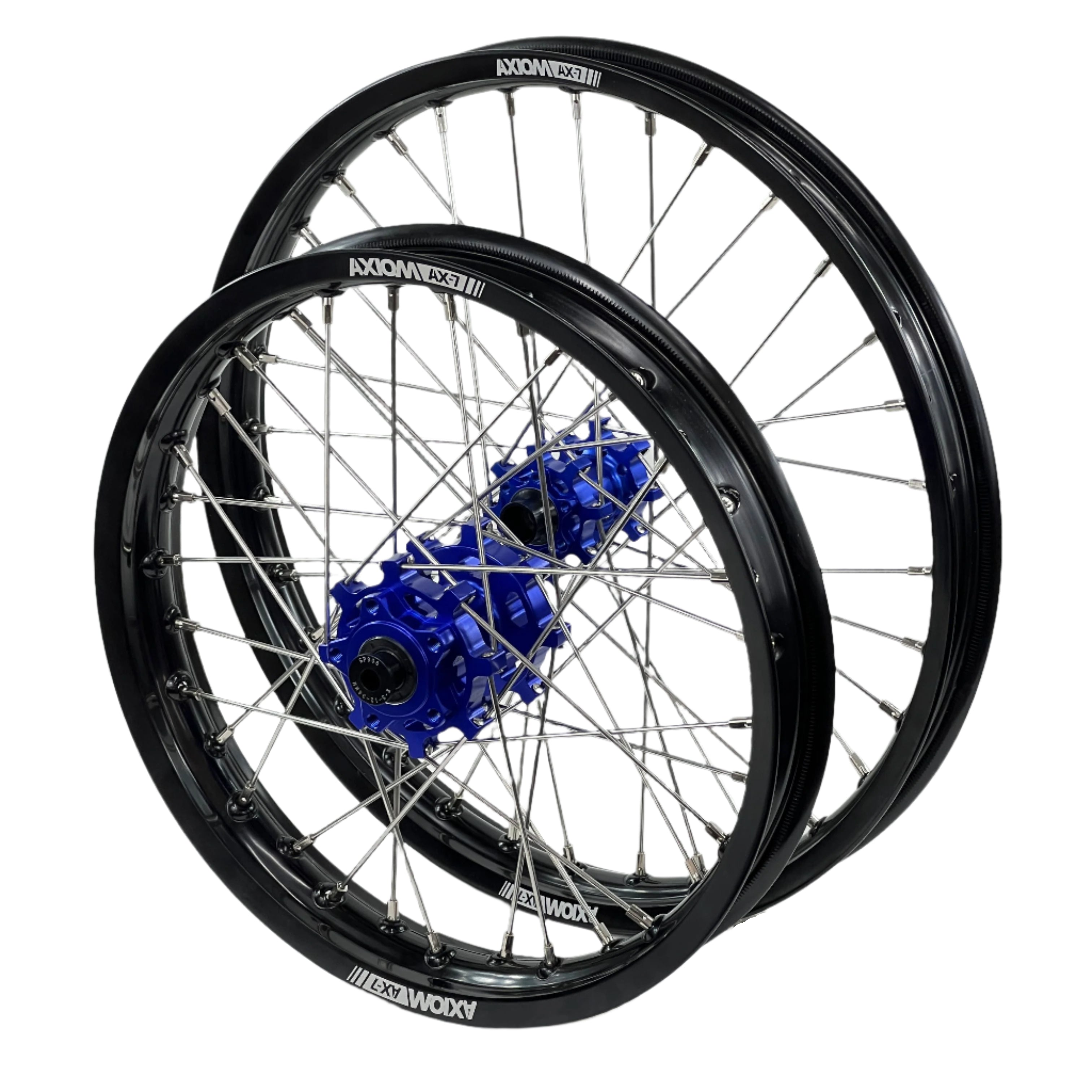 Axiom Sur Ron Light Bee 19x1.6/17x1.85 Black Rim / Blue Hub Wheel Set ...