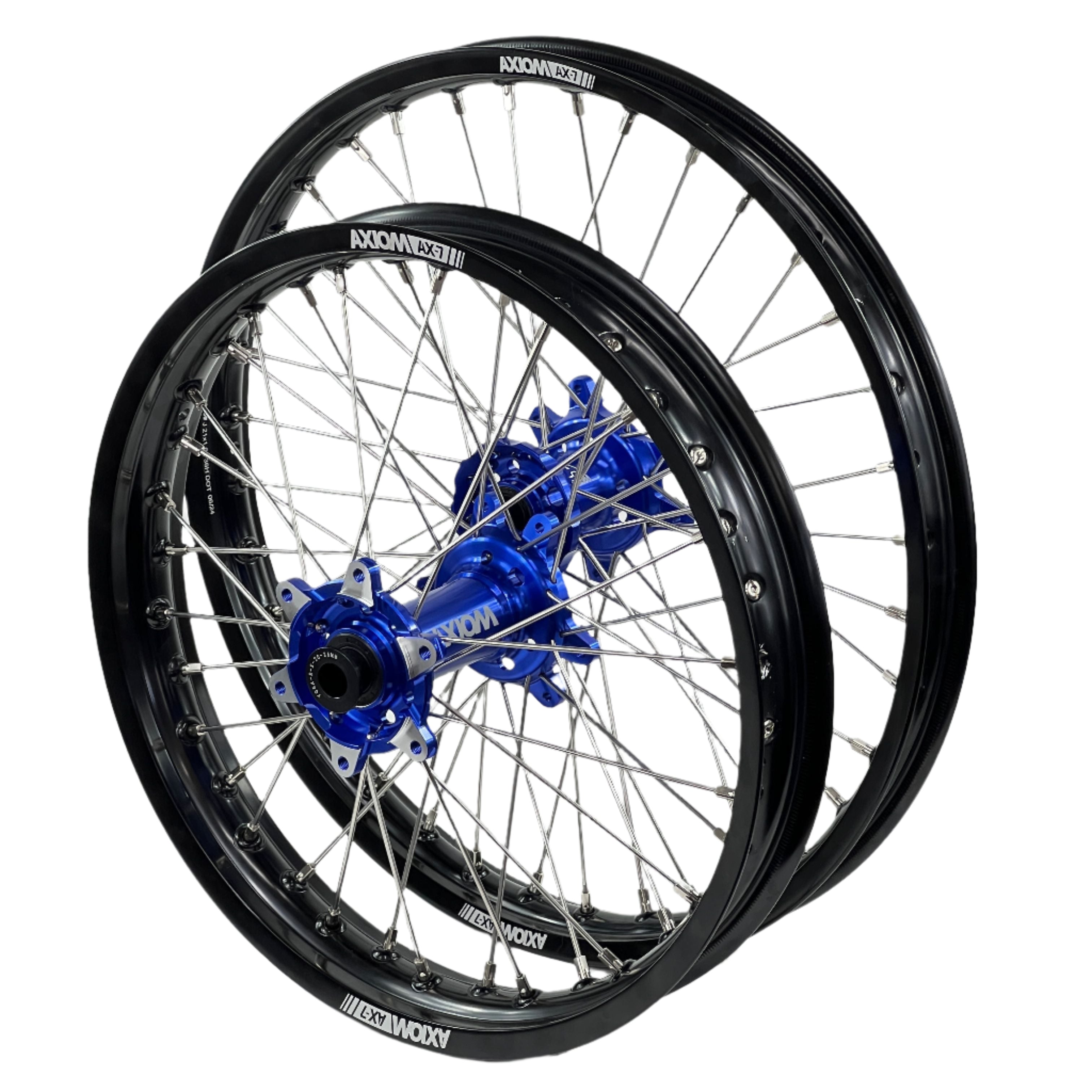 Axiom Sur Ron Ultra Bee 19x1.85/19x2.15 Black Rim / Blue Hub Wheel Set ...