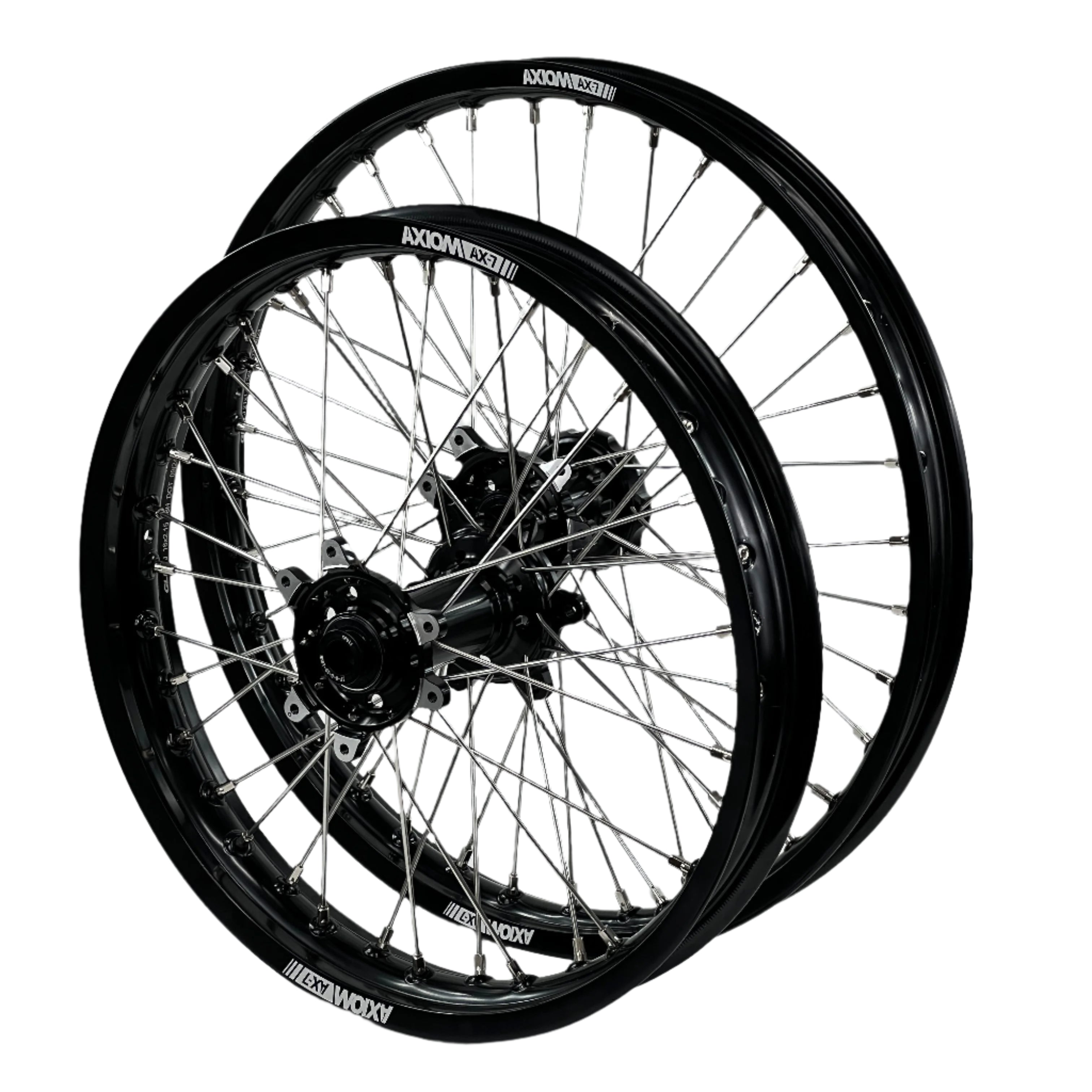 Axiom Sur Ron Ultra Bee 21x1.6/18x2.15 Black Rim / Black Hub Wheel Set ...